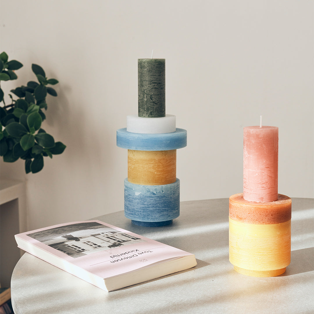 CANDLE STACK 03 | Yellow & Blue – DECORE
