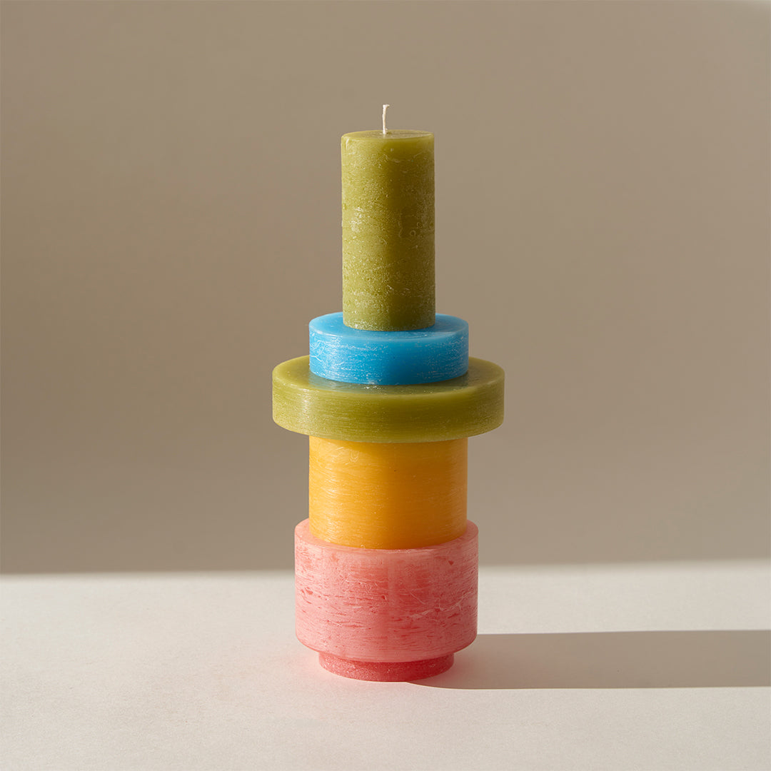 CANDLE STACK 03 | Pink & Yellow – DECORE