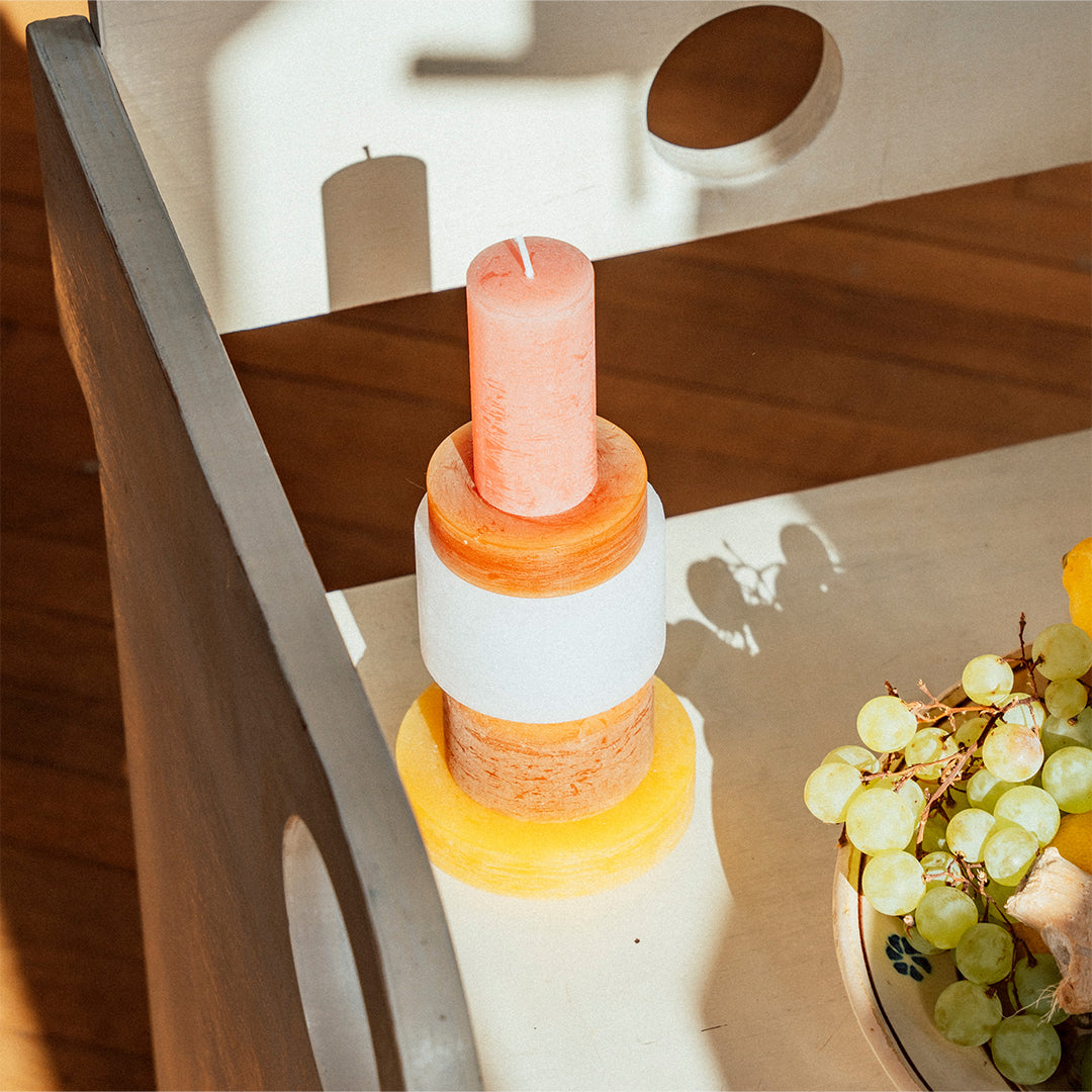 CANDLE STACK 03 | Yellow & Brown – DECORE